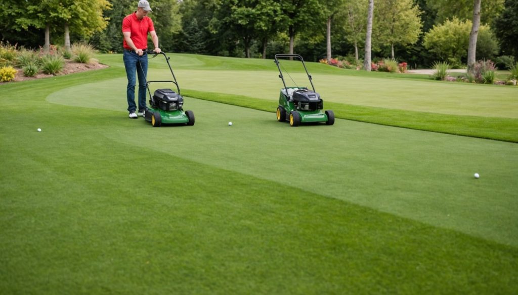 Réaliser un gazon de golf chez soi avec une tondeuse - jardinsetcreativite